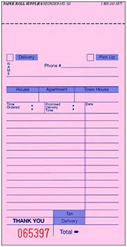 3-part sales book - delivery pad | Paper Roll Supplies | 800-243-5877