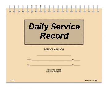 Daily service record book - spiral bound (form dsr) | Paper Roll ...