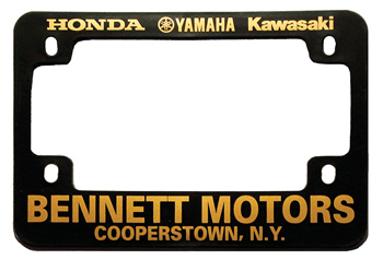 Motorcycle license plate frame | Paper Roll Supplies | 800-243-5877