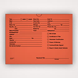 FILE RIGHT BRAND™ - PRINTED VEHICLE DEAL ENVELOPES - Form DSA-546 ...