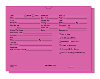 File right brand™ - printed vehicle deal envelopes - form dsa-546 ...