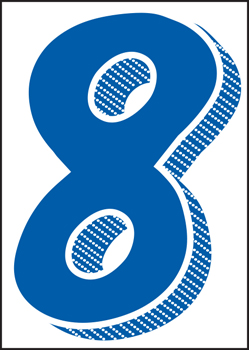 Number window sticker | Paper Roll Supplies | 800-243-5877