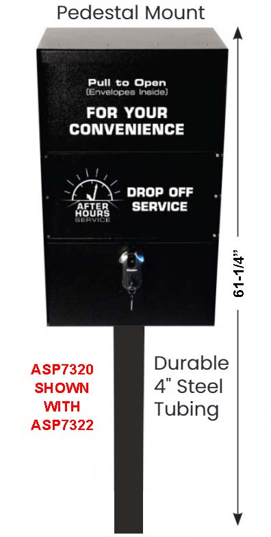 Caats™ brand - 36" post for self-contained night drop box | Paper Roll ...