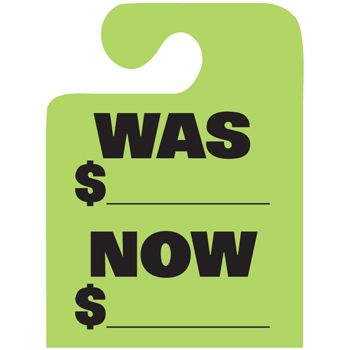 J-hook mirror hang tags | Paper Roll Supplies | 800-243-5877