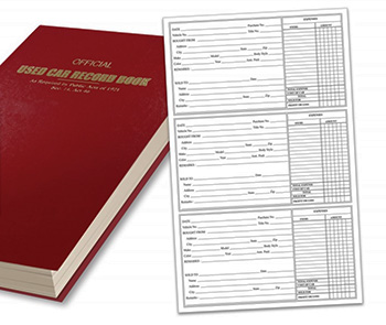 Used car record book (police book) | Paper Roll Supplies | 800-243-5877