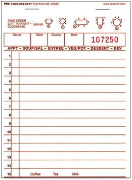 2-part booked guest check | Paper Roll Supplies | 800-243-5877