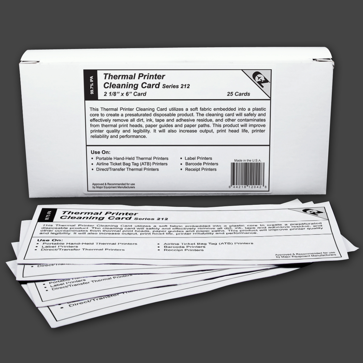Thermal Printer Cleaning Card Paper Roll Supplies 800 243 5877