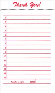 3-part guest check | Paper Roll Supplies | 800-243-5877