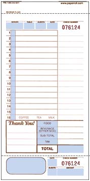 3-part guest check | Paper Roll Supplies | 800-243-5877
